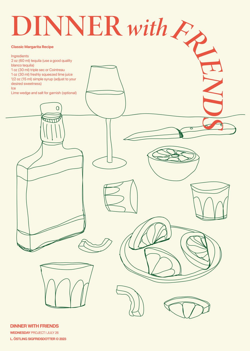 Köksposter | Dinner with friends | SoPosters.com