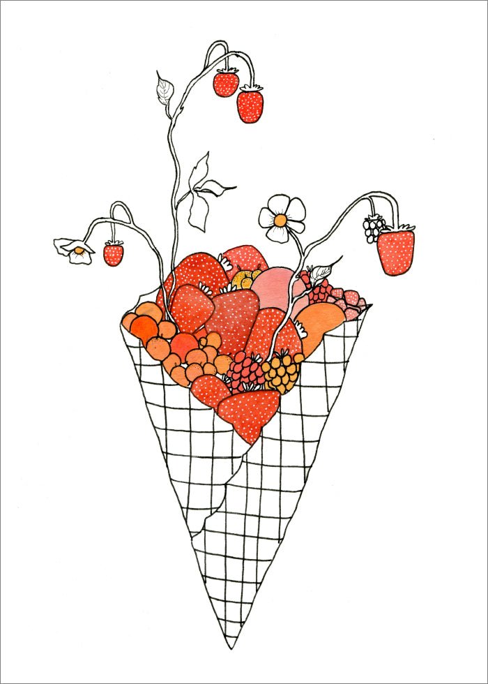 Fina tavlor till barnrummet - Jordgubbsglass av Evelina Viola ...