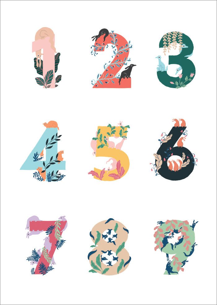 Barn poster med siffror - Monster av Annie Hjälmefjord | SoPosters.com